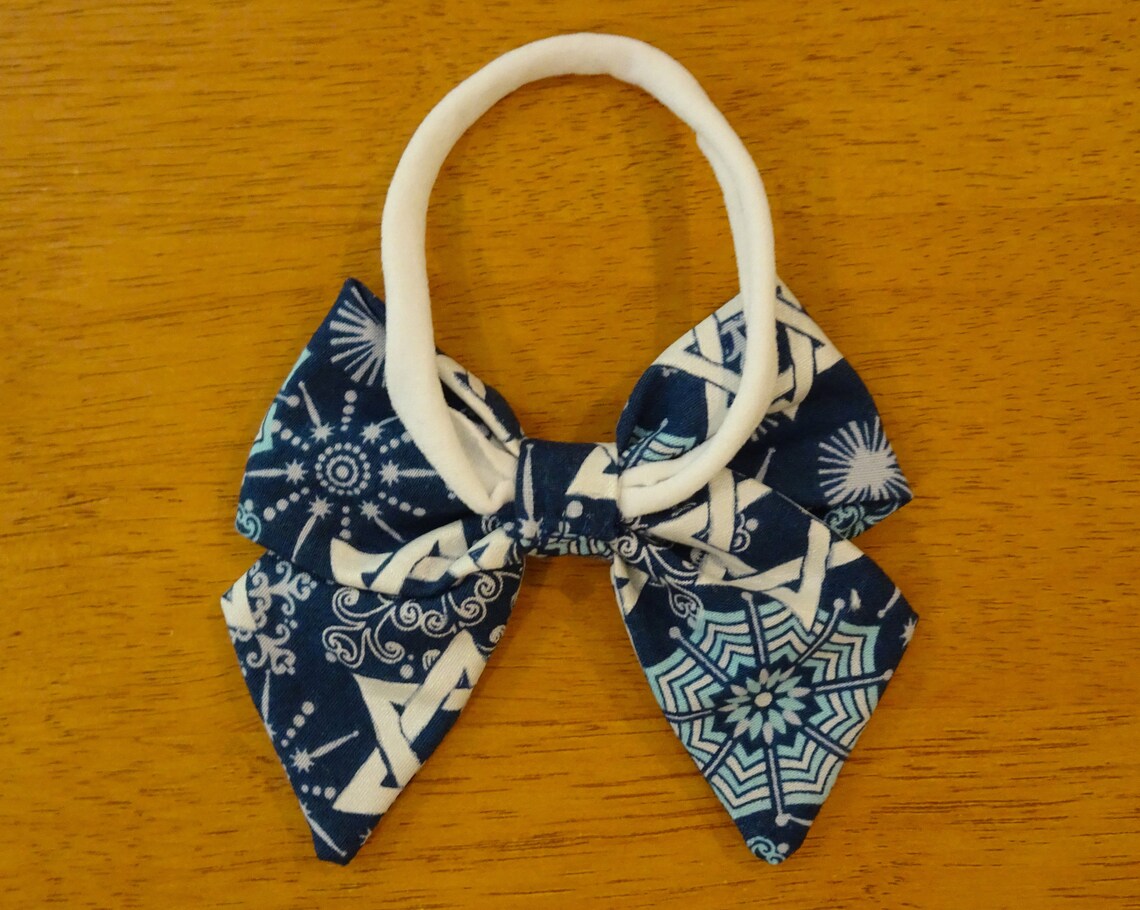 Hanukkah Baby Bow Headband, Star of David Baby Bow, Snowflake Baby ...