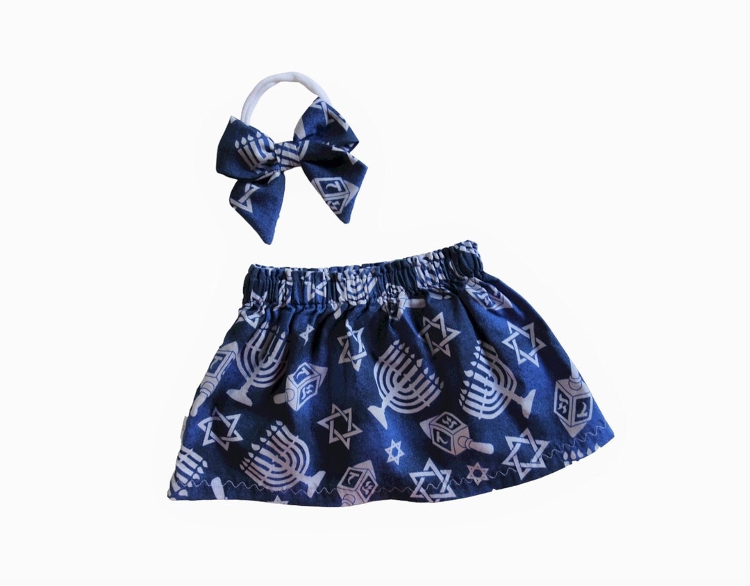 Hanukkah Baby Skirt and Headband Set, Dreidel, Menorah, Chanukah ...