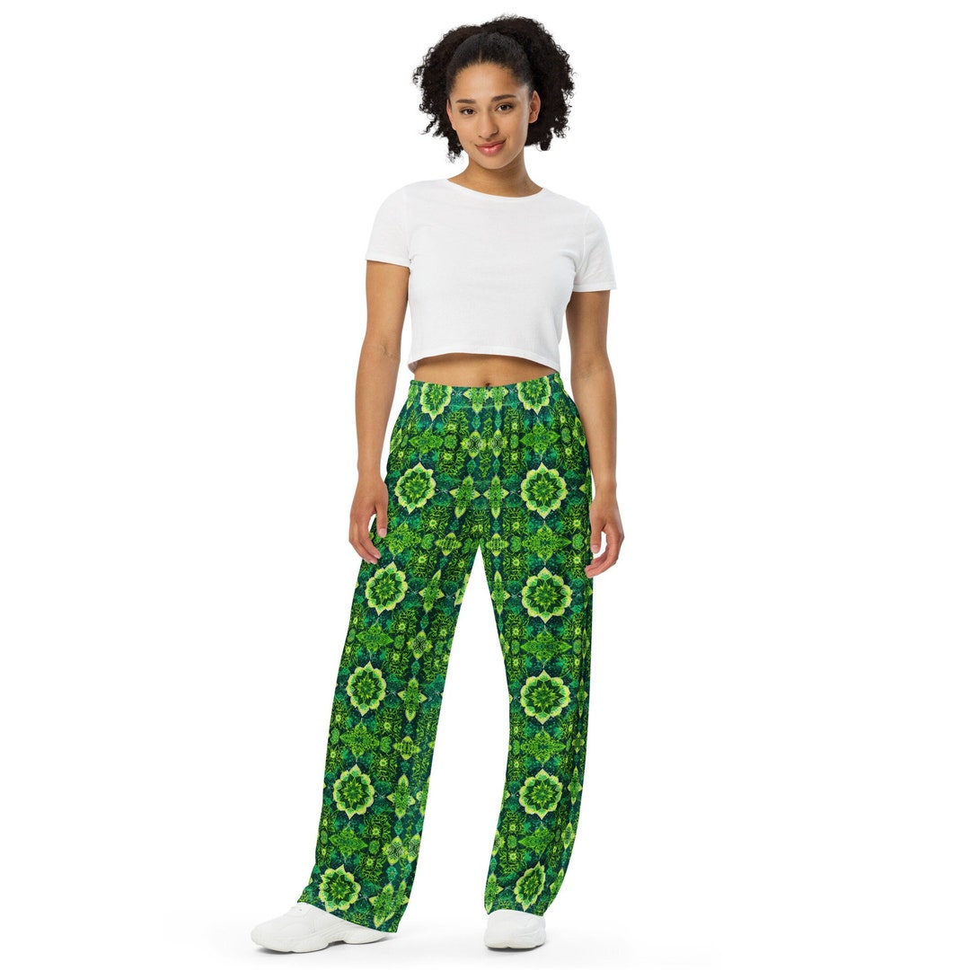 The Green Symphony V2: Elevate Your Style With Unisex Wide-leg Pants ...