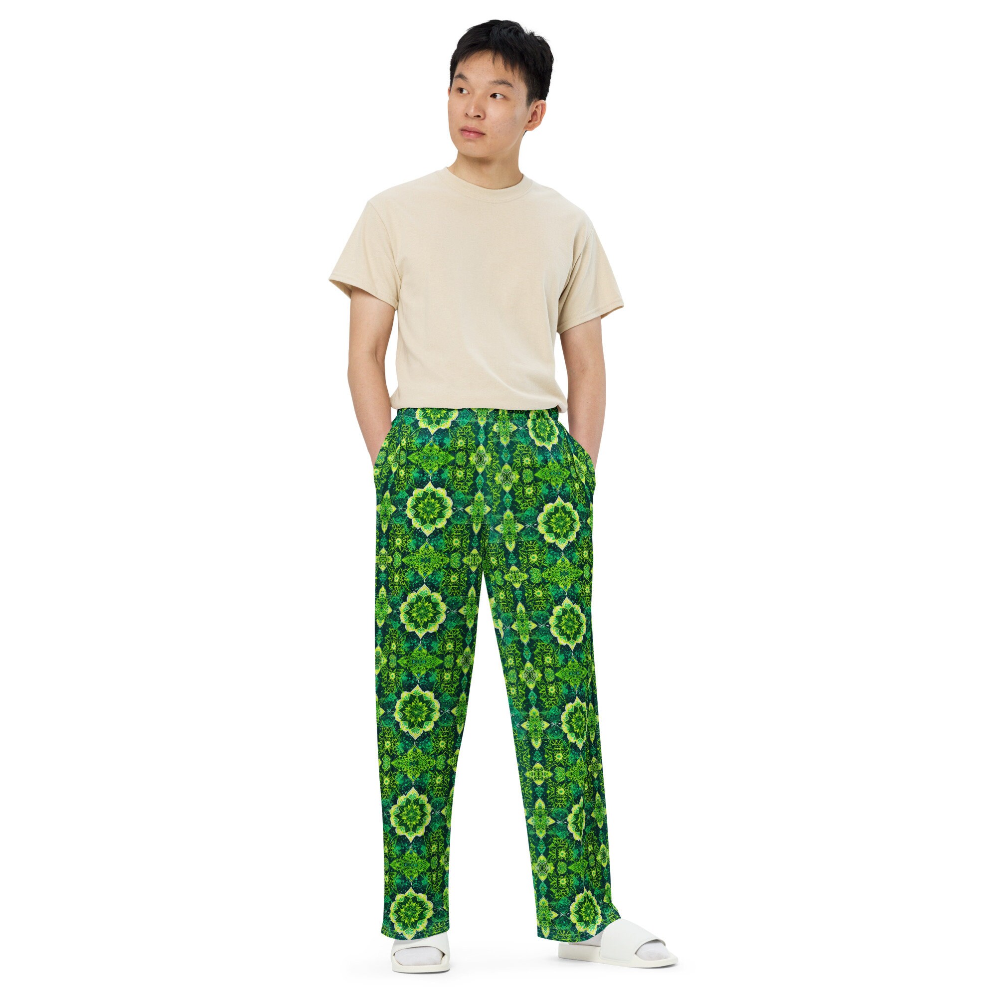 The Green Symphony V2: Elevate Your Style With Unisex Wide-leg Pants ...