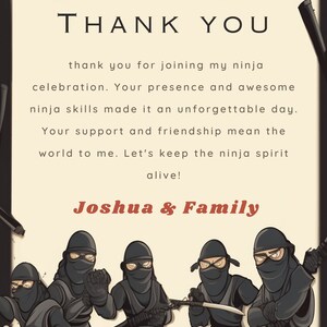 Ninja Birthday Party Invitation Set | Personalized With Free Matching ...