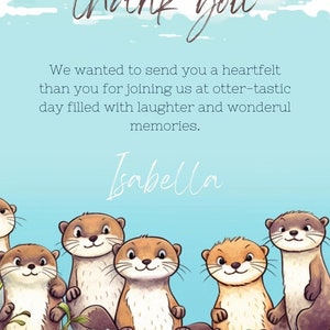 Cute Otter Birthday Party Invitation Set | Personalized With Free ...