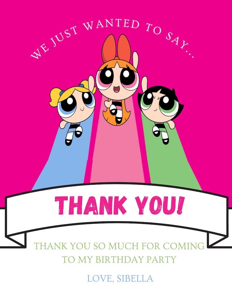 Power up the Party: Powerpuff Girls Birthday Party Invitation Set ...