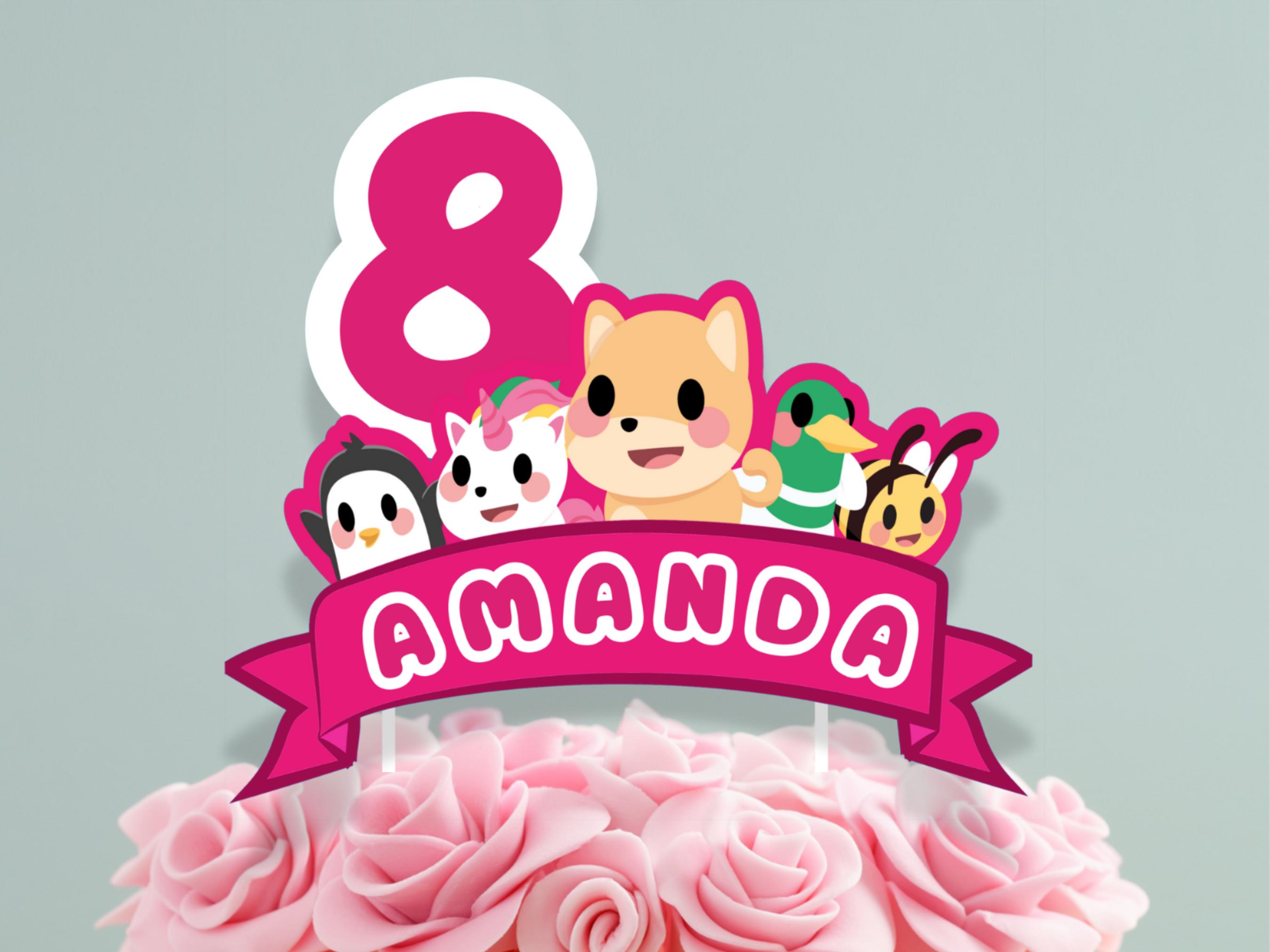 Adopt Me Roblox Birthday Cake Topper | Custom Name & Age - Etsy
