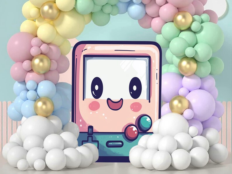 Large Gamer Girl Birthday Party Backdrop | Pink Video Game Party ...