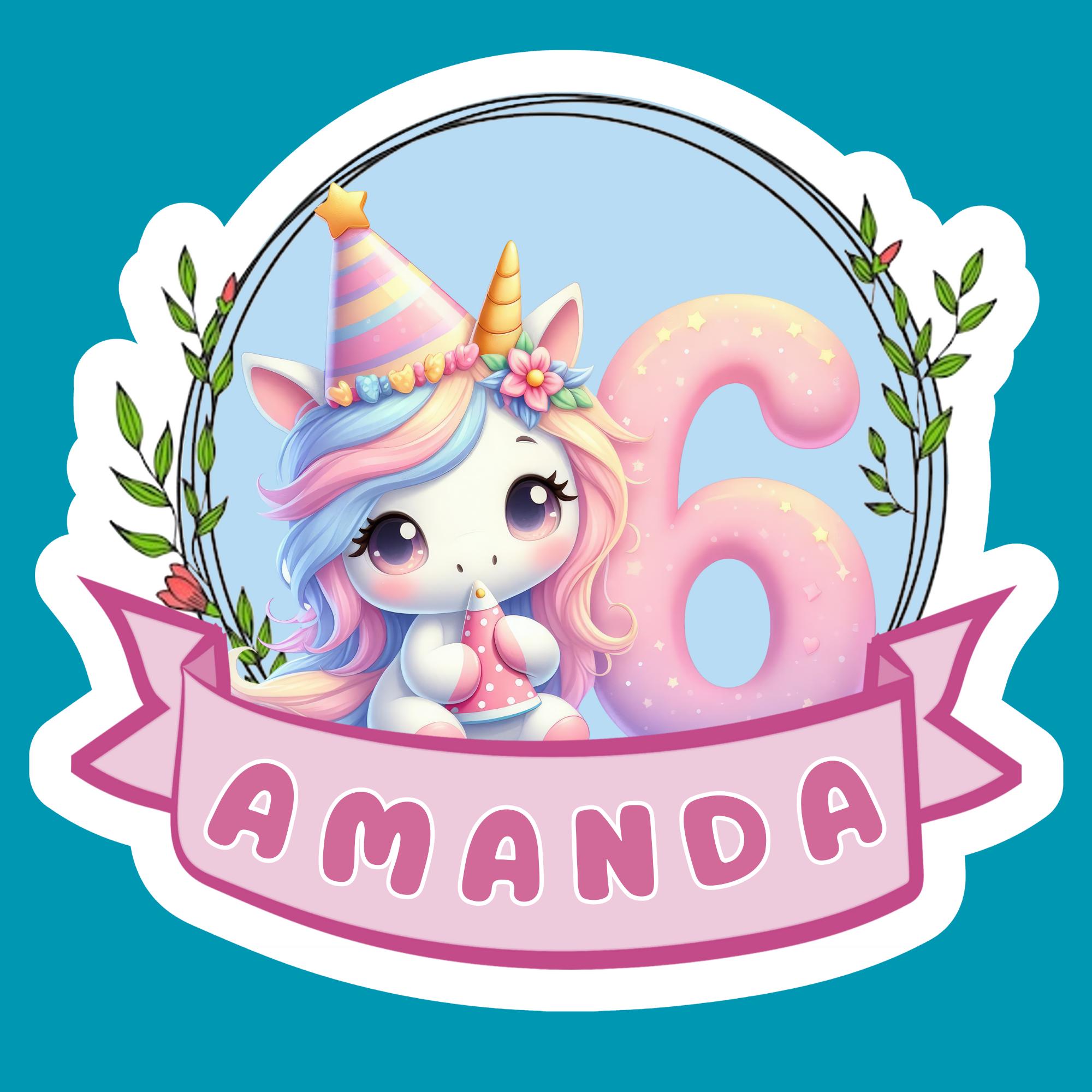 Sixth Birthday Unicorn Cake Topper | Custom Name & Age 6 - Etsy
