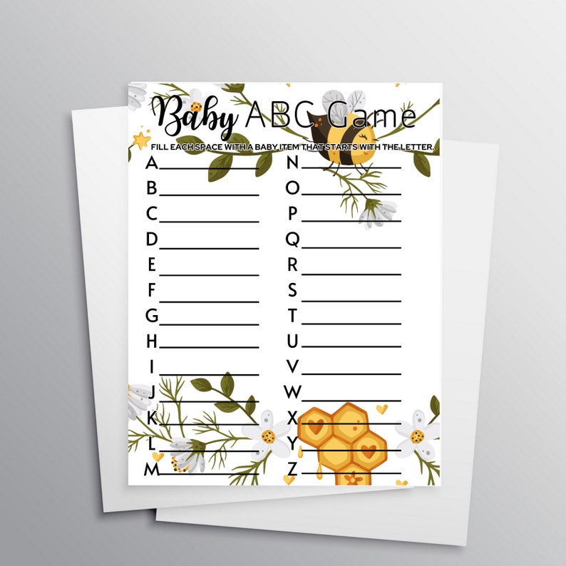 Baby Shower Game Bundle | Baby Shower Games | Bee Theme | Mom to Bee ...