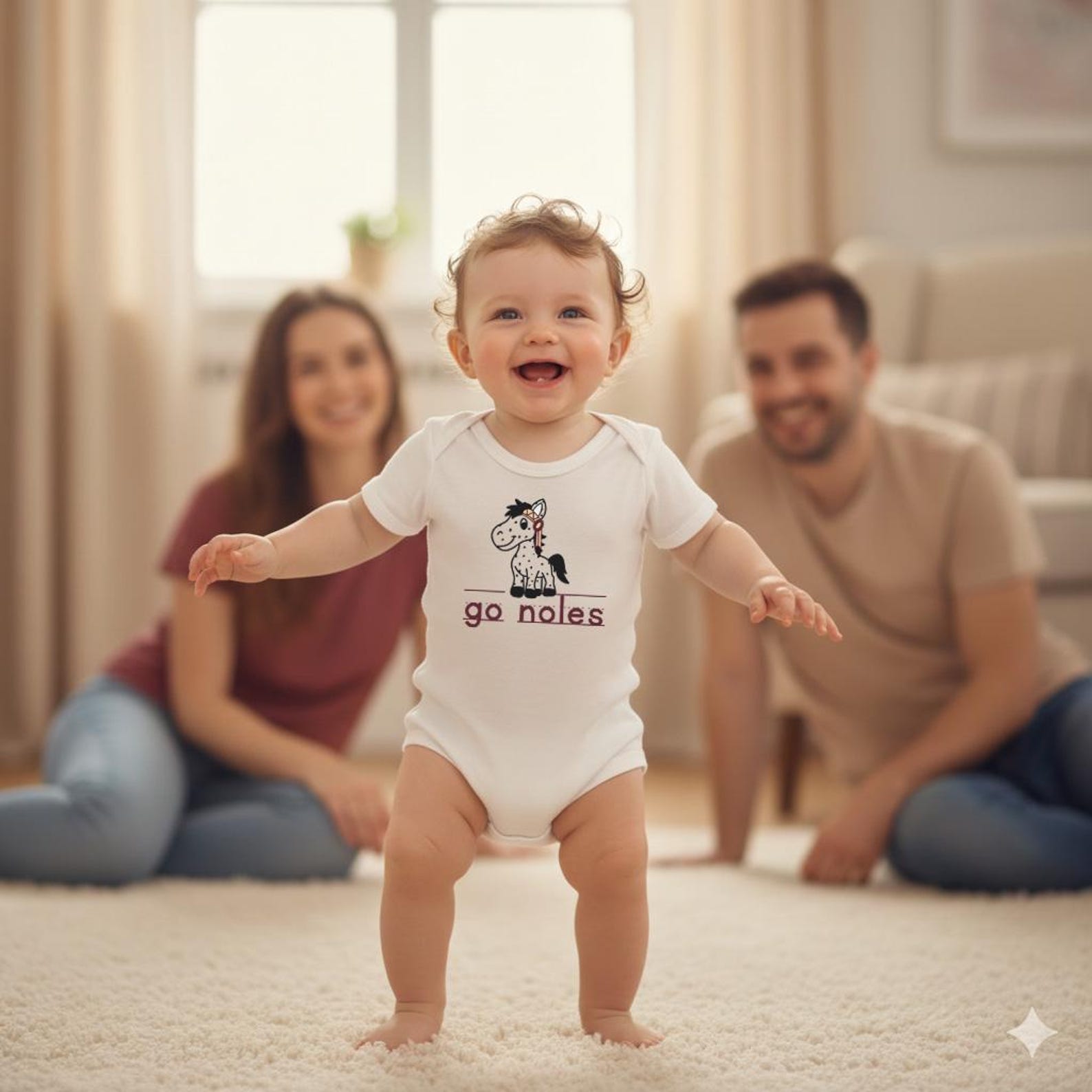 Go Noles Baby Onesie: Hand-drawn Renegade, Florida State Game Day ...