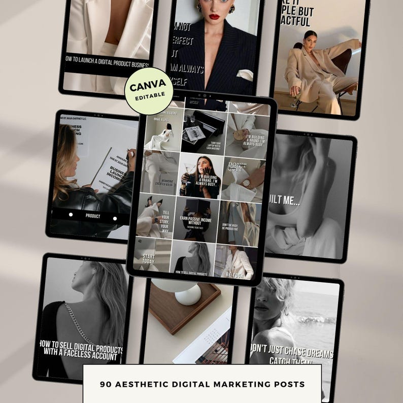 90 Faceless Instagram Posts and Matching Stories for Faceless Digital ...