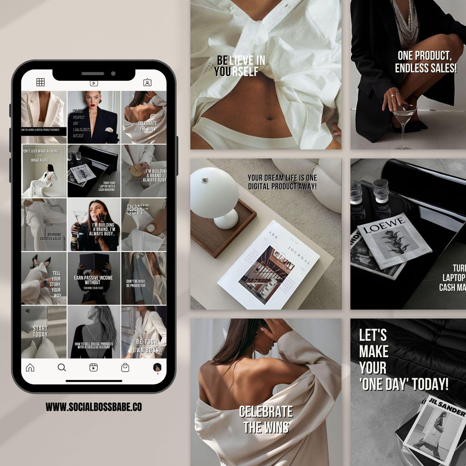 90 Faceless Instagram Posts and Matching Stories for Faceless Digital ...