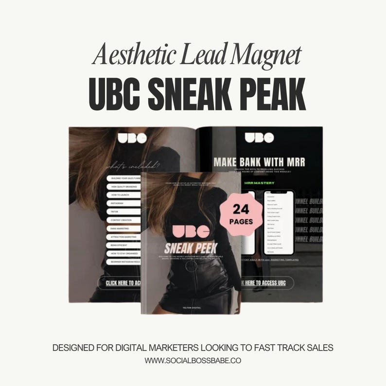 UBC Lead Magnet | UBC Product Guide | UBC Sneak Peek Digital Marketing Guide With Master Resell ...