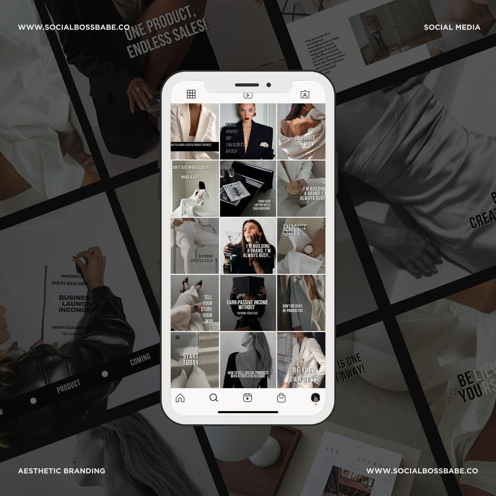 90 Faceless Instagram Posts and Matching Stories for Faceless Digital ...