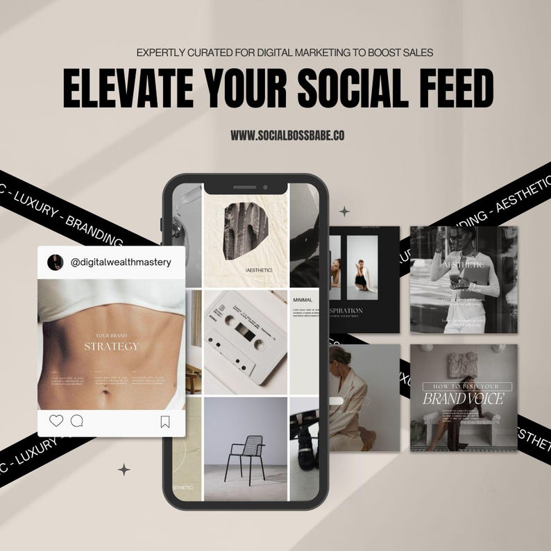 Digital Marketing Templates | Aesthetic Instagram Posts, Canva Coach ...