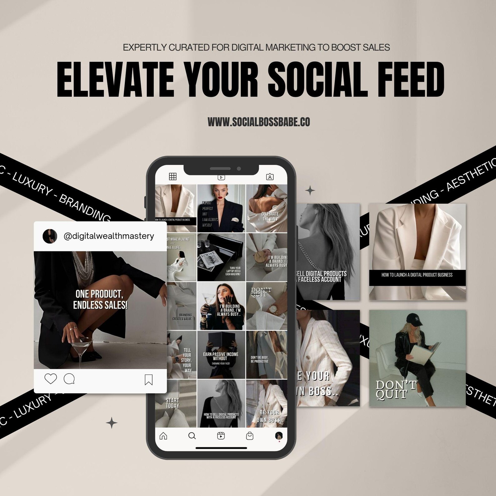 90 Faceless Instagram Posts and Matching Stories for Faceless Digital ...