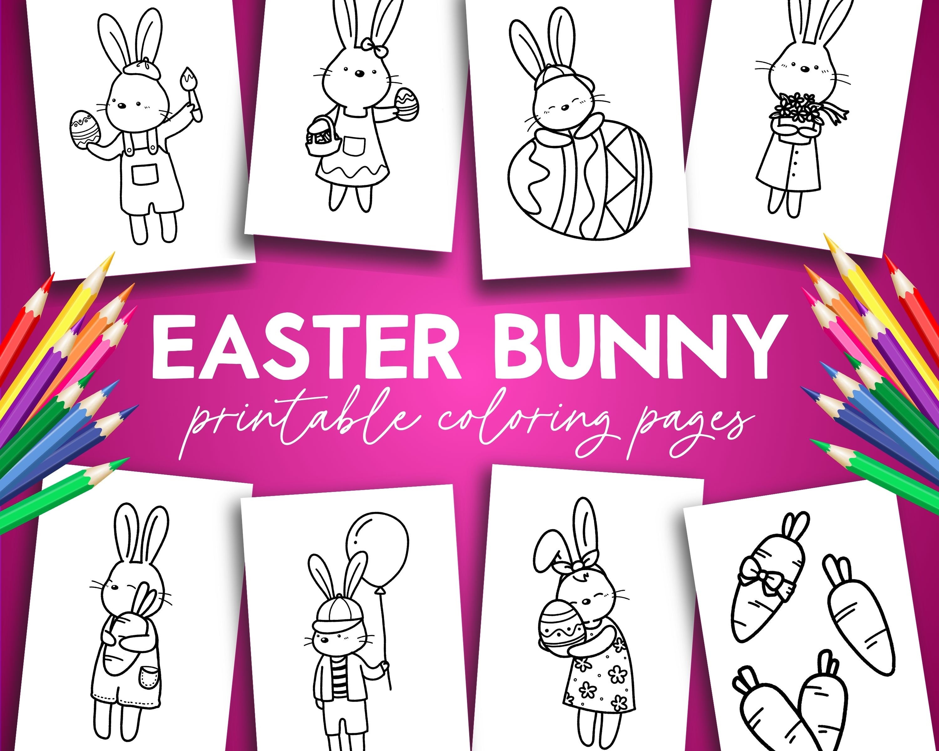 Easter Bunny Printable Coloring Pages. Easter Bunnies Coloring Pages ...