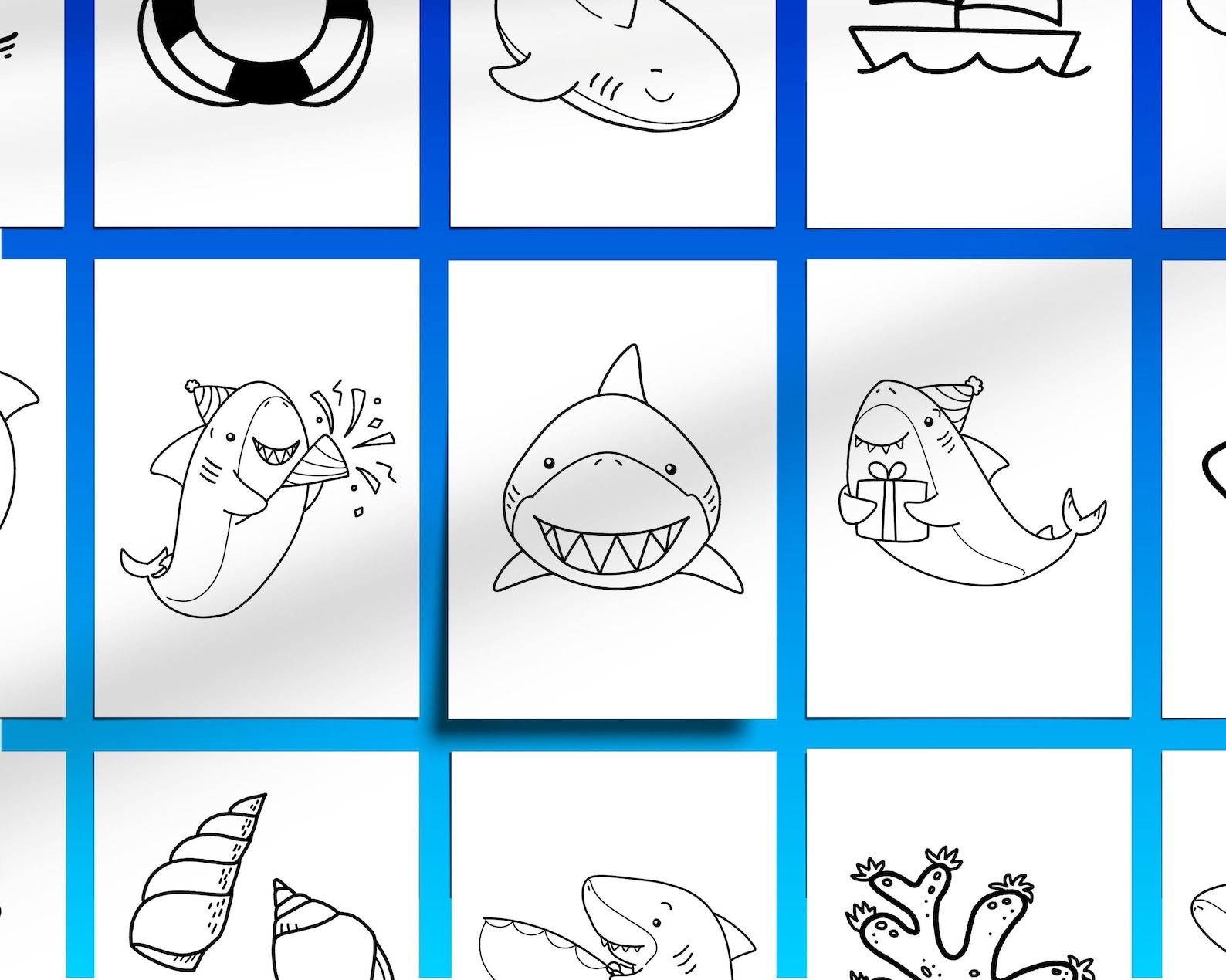 Cute Shark Printable Coloring Pages. Kids Baby Shark Coloring Pages ...