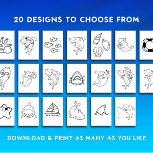Cute Shark Printable Coloring Pages. Kids Baby Shark Coloring Pages ...