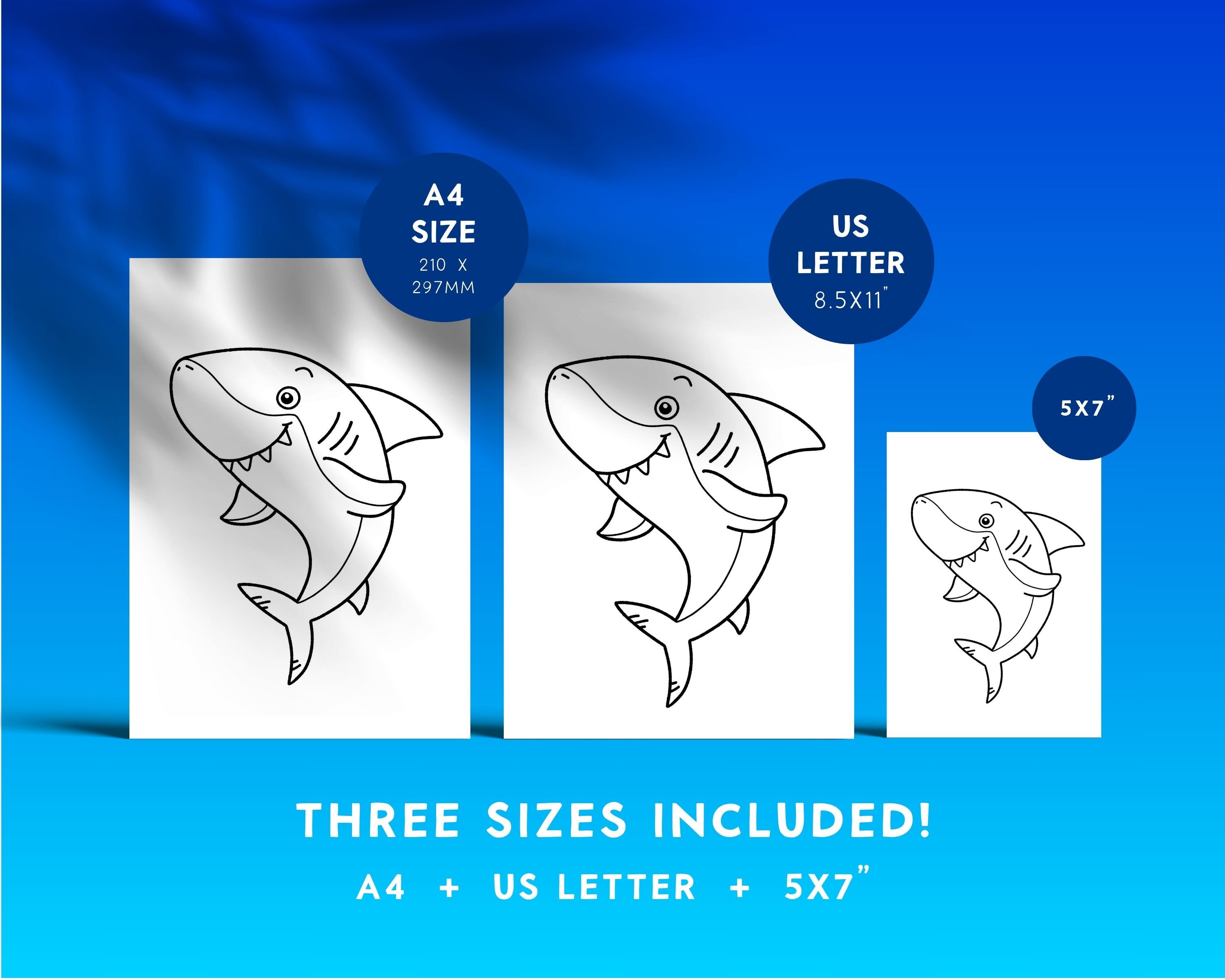 Cute Shark Printable Coloring Pages. Kids Baby Shark Coloring Pages ...