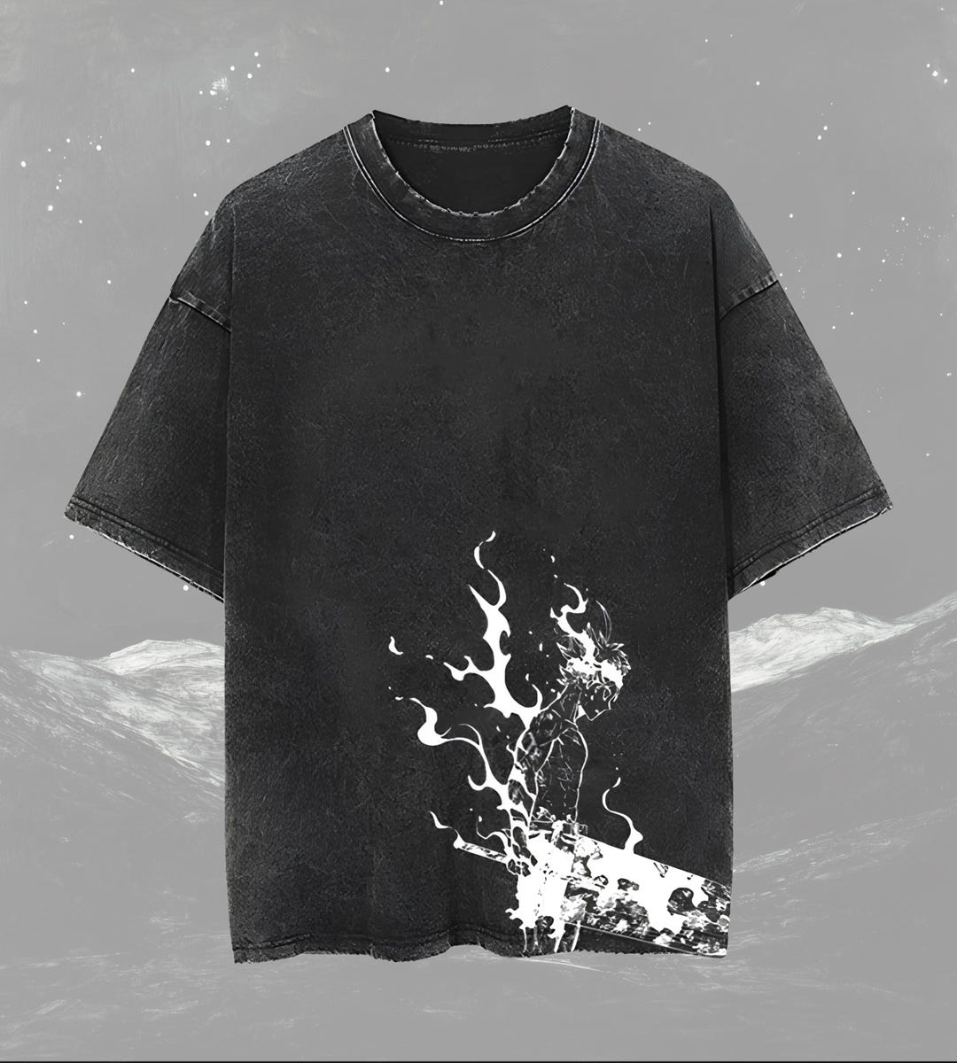 Streetwear Relax Fit Oversized | Distressed Skull Knight Retro Vintage ...