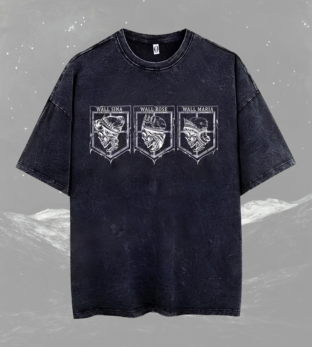 Streetwear Relax Fit Oversized Distressed Skull Knight Retro Vintage ...