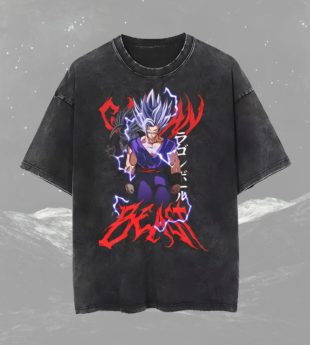 Streetwear Relax Fit Oversized Distressed Skull Knight Retro Vintage ...