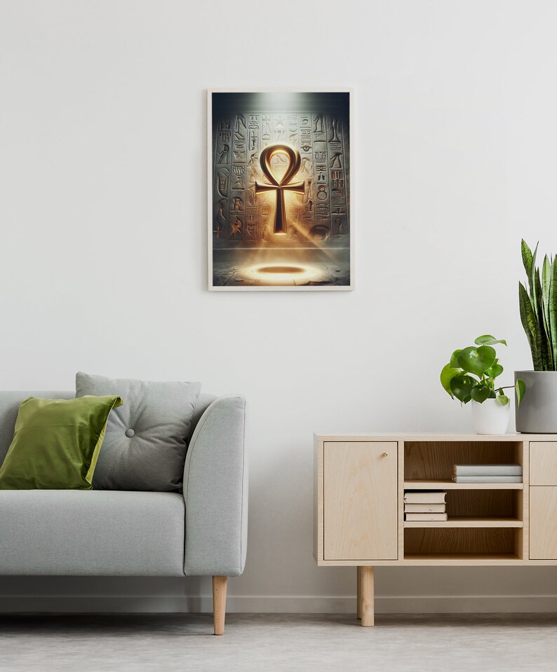 Ankh Wall Art Printable Art With the Ancient Egyptian Symbol Floating ...