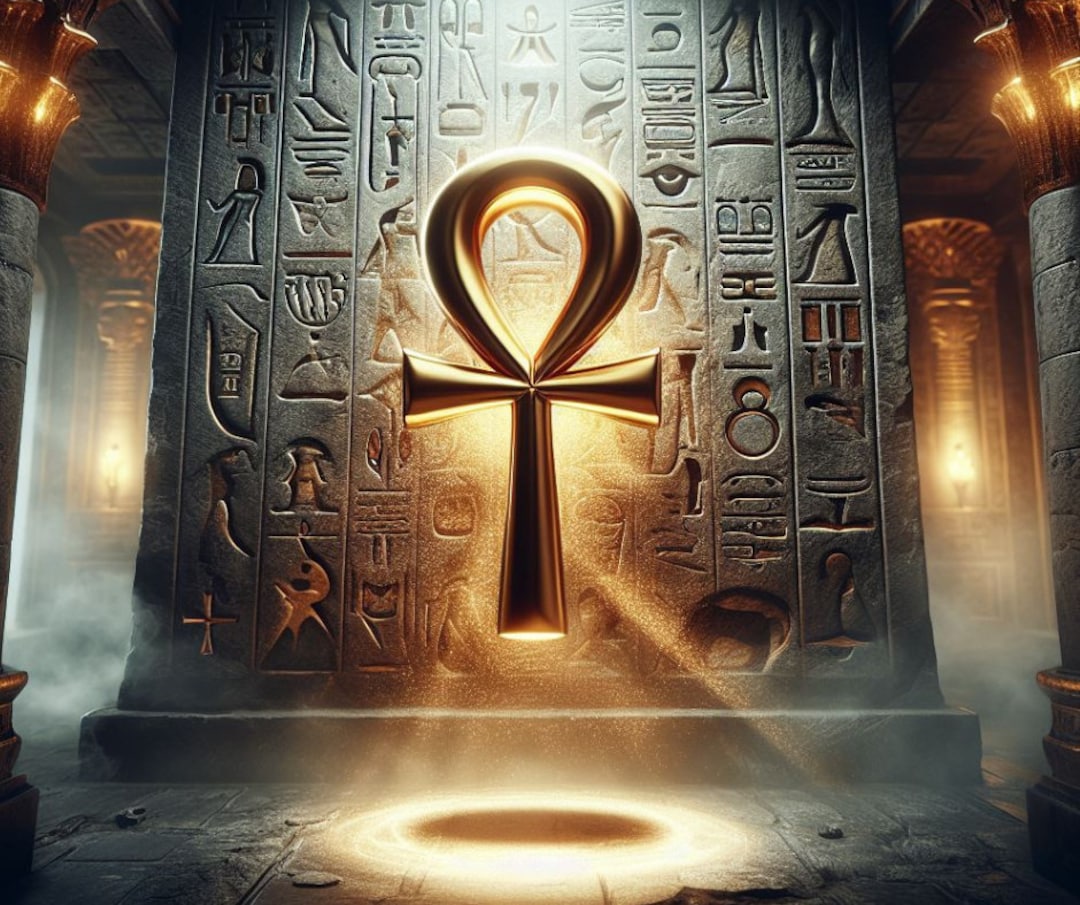 Ankh Wall Art Printable Art With the Ancient Egyptian Symbol Floating ...