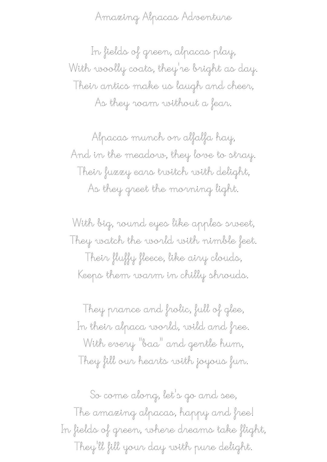 Boost Your Child's Writing Skills With A-Z Farm Animal Poems - Trace ...