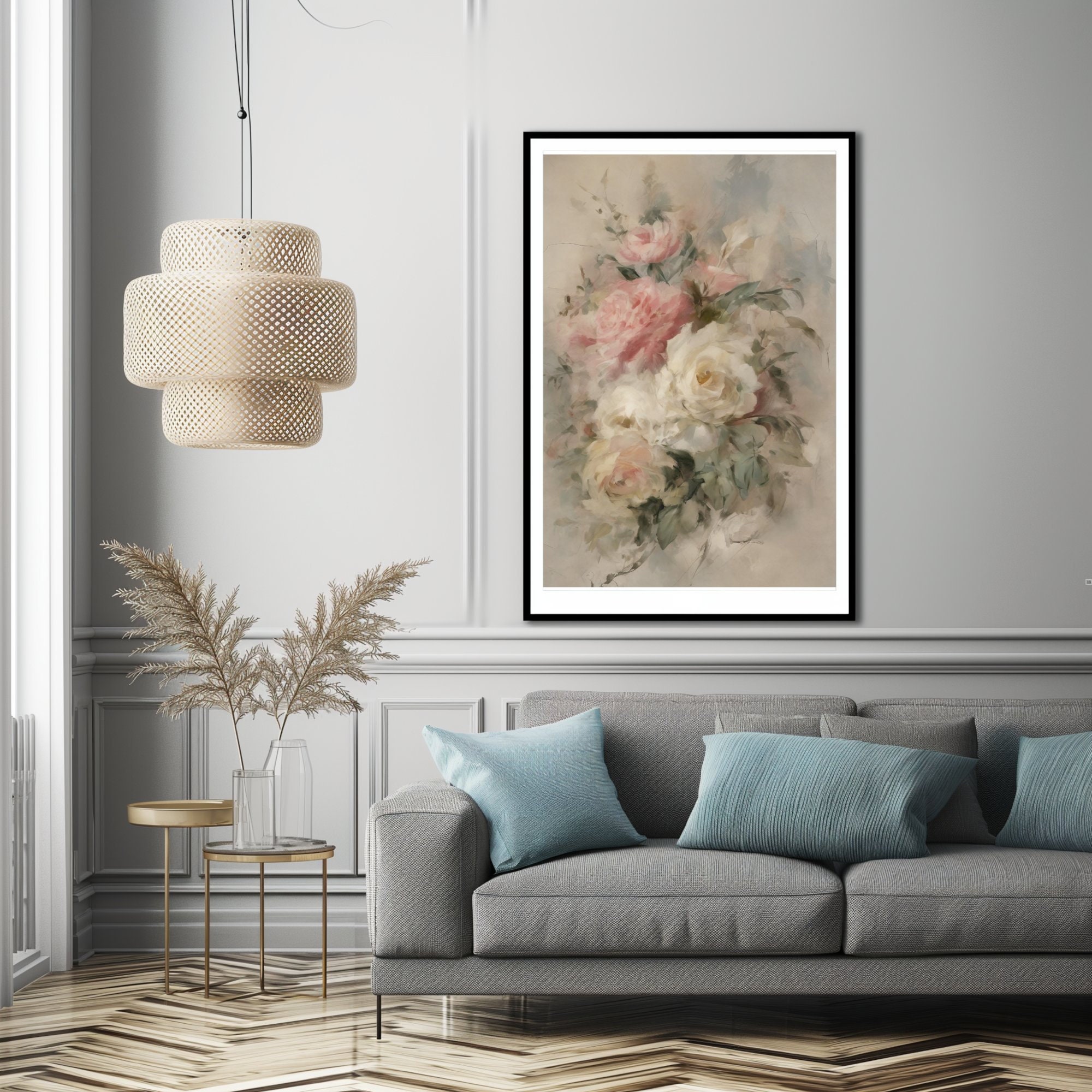 Vintage Floral Art Print, Shabby Chic Decor, Botanical Wall Art ...