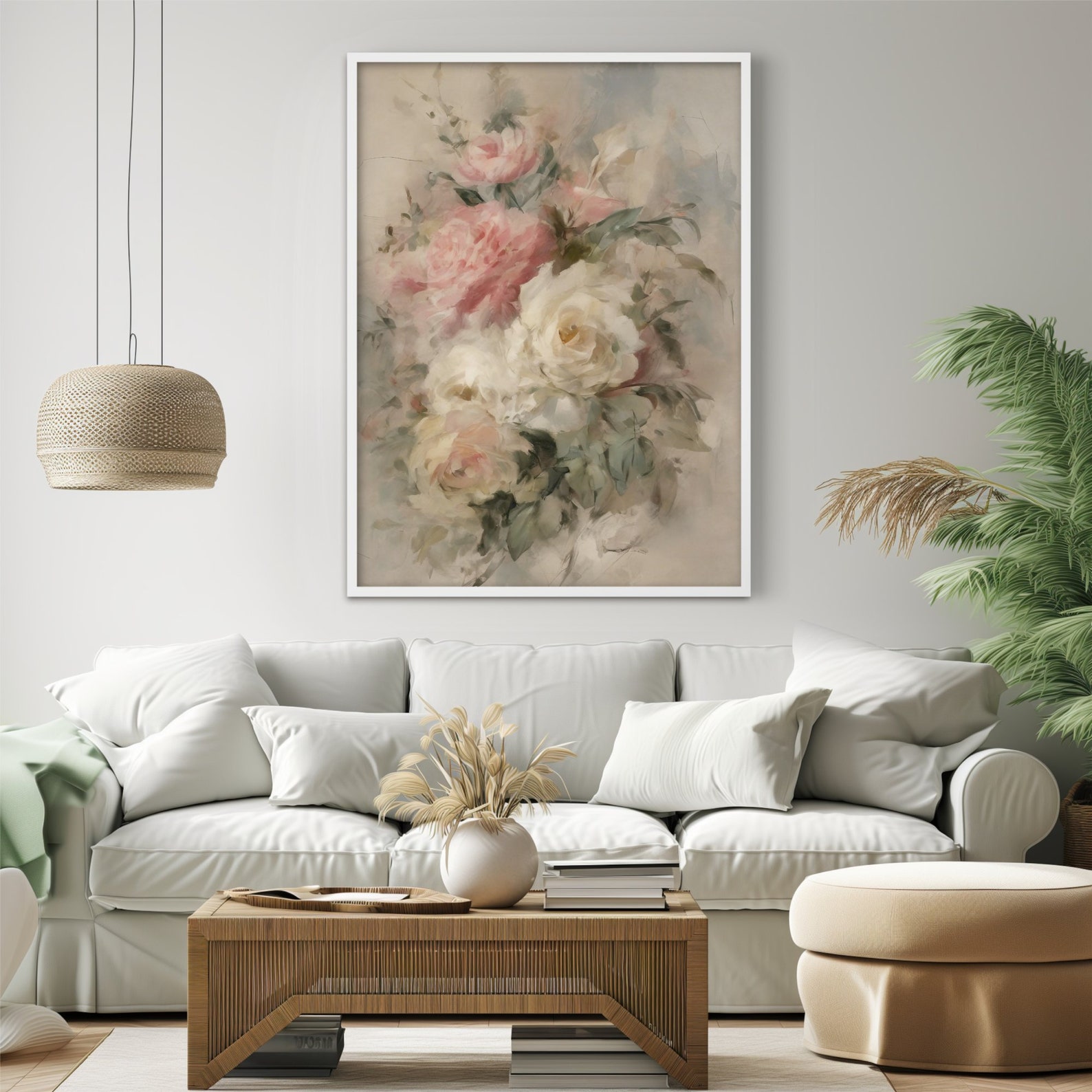 Vintage Floral Art Print, Shabby Chic Decor, Botanical Wall Art ...