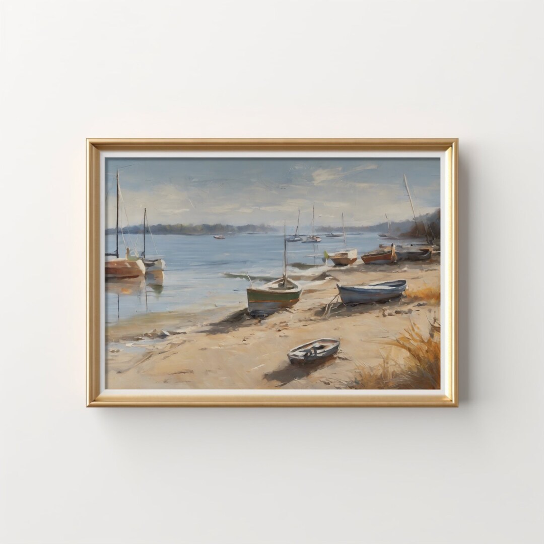 Coastal Beachscape Wall Art, Nautical Decor, Seaside Landscape Painting ...