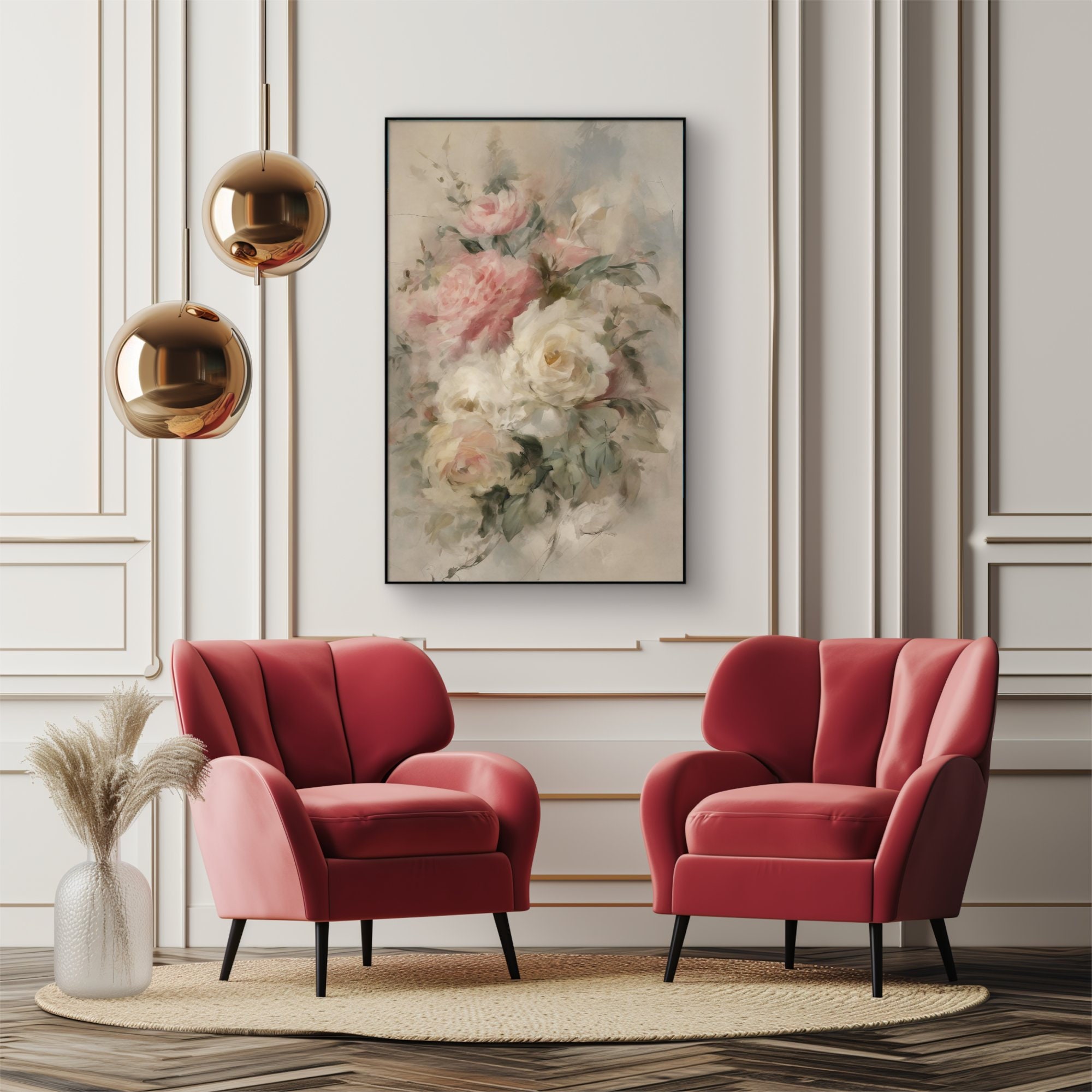 Vintage Floral Art Print, Shabby Chic Decor, Botanical Wall Art ...