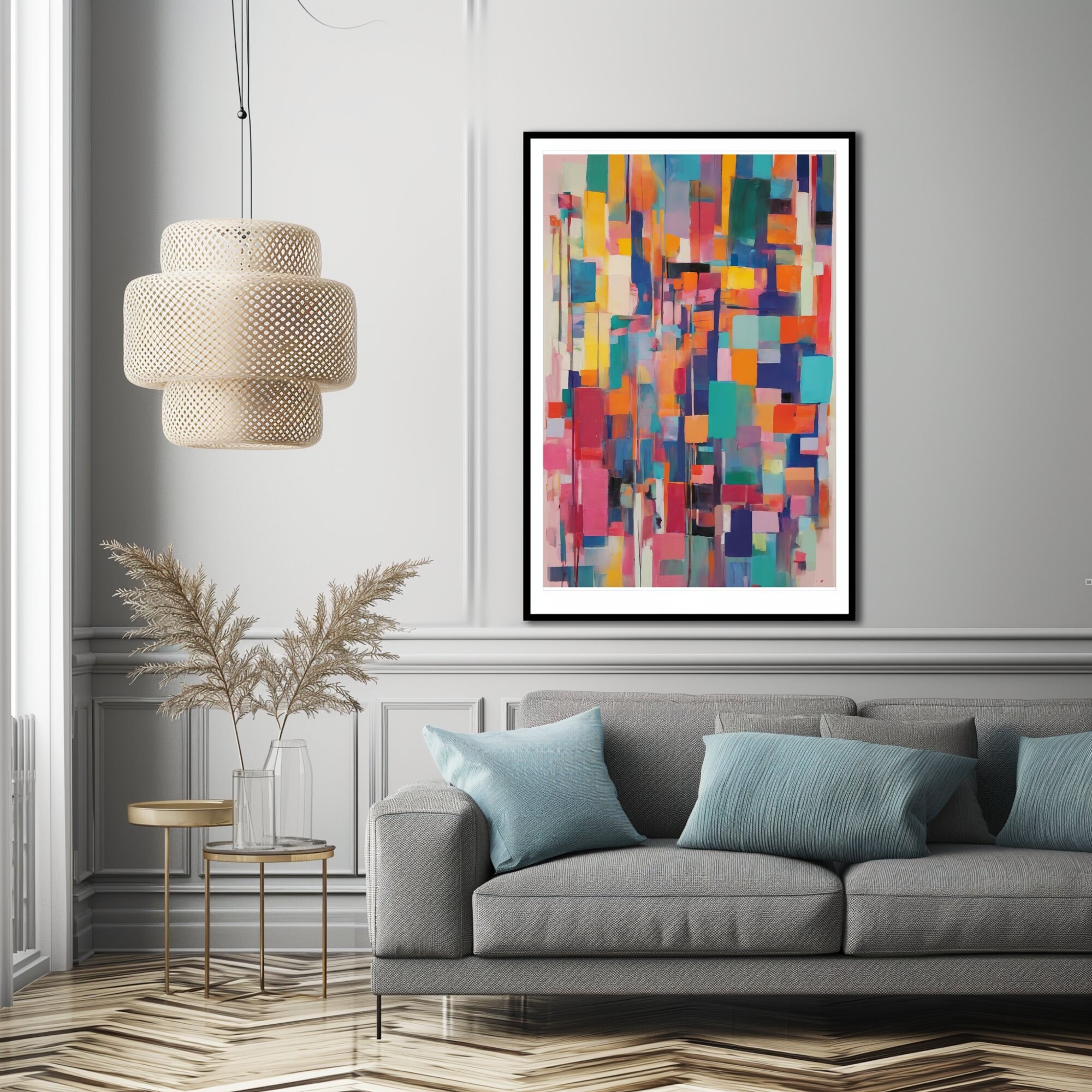 Colorful Abstract Painting, Modern Wall Art, Large Canvas Print ...