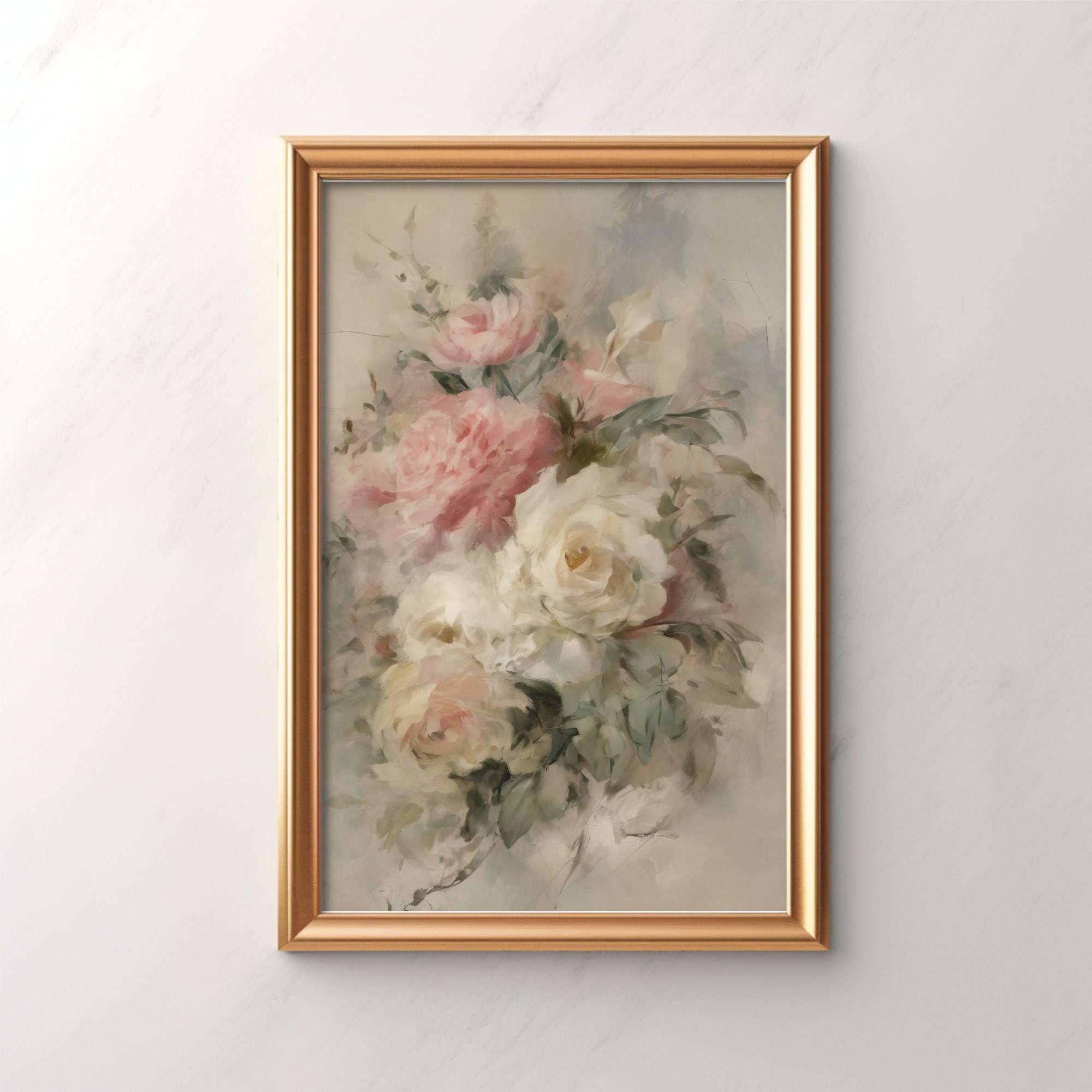 Vintage Floral Art Print, Shabby Chic Decor, Botanical Wall Art ...