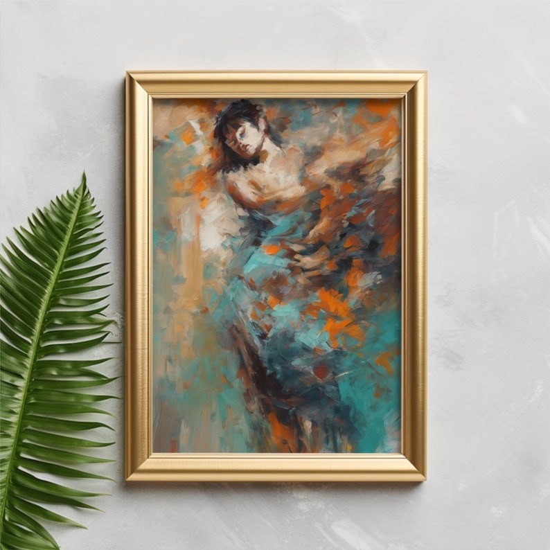 Abstract Female Figure Painting, Modern Art Canvas, Contemporary Wall ...