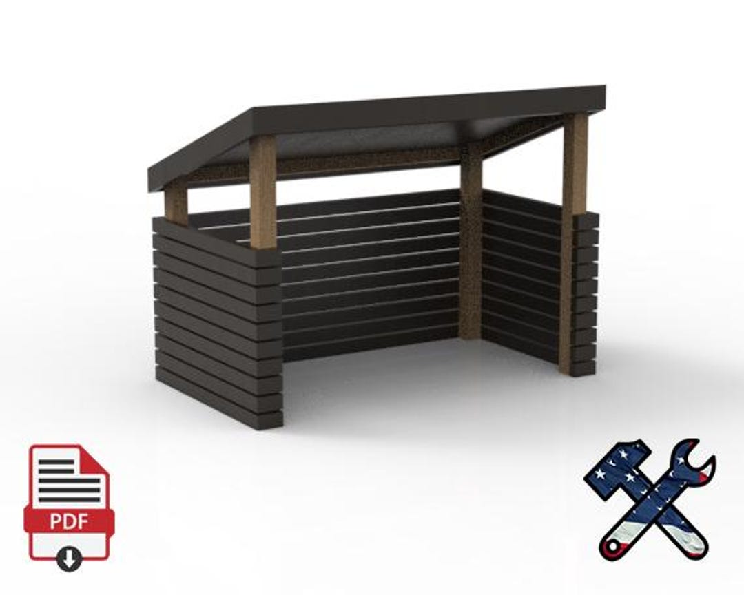 Digital DIY Building Plan – Open Wooden Trash Bin Enclosure | Modern ...