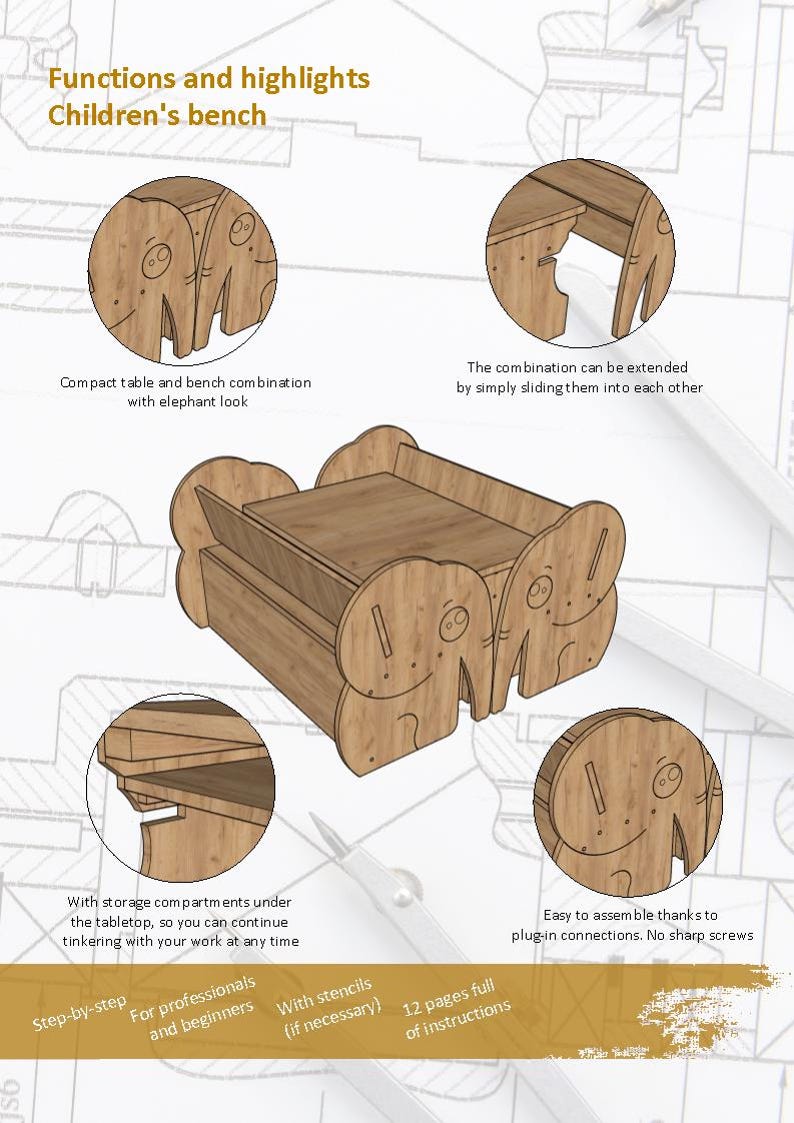 Children's Bench - Etsy