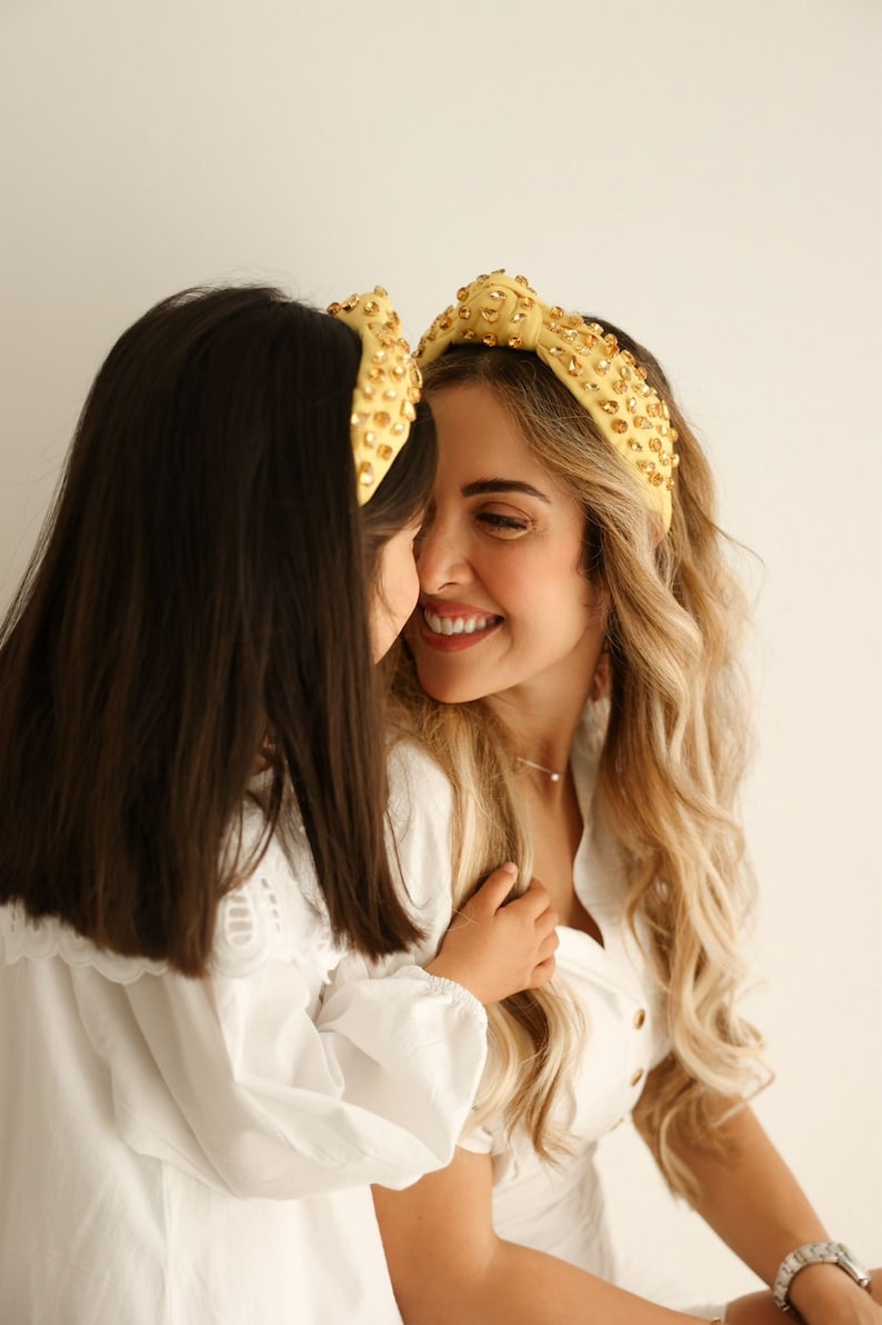 Matching Jeweled Headbands for Mom and Daughter – Crystal Padded Knot ...