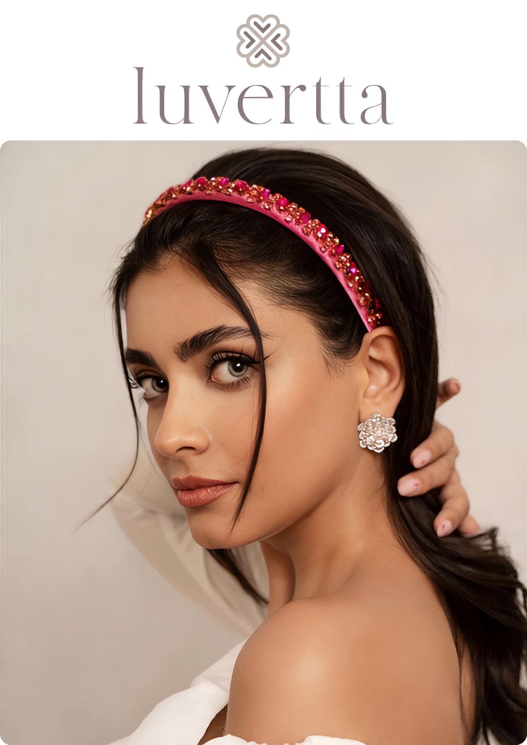 Women’s Embelished Headband - Hand Swen Crystal Headband - Crystal ...