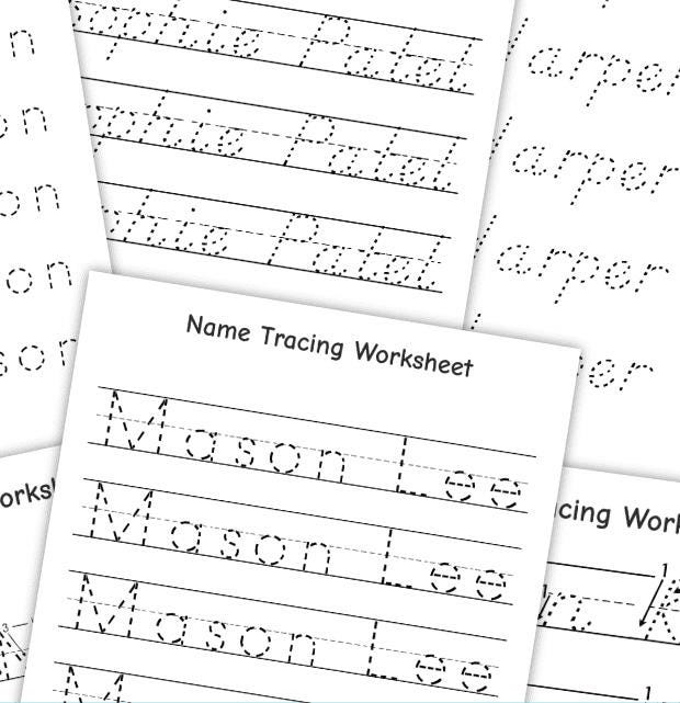 Custom Name Tracing Worksheet - Etsy