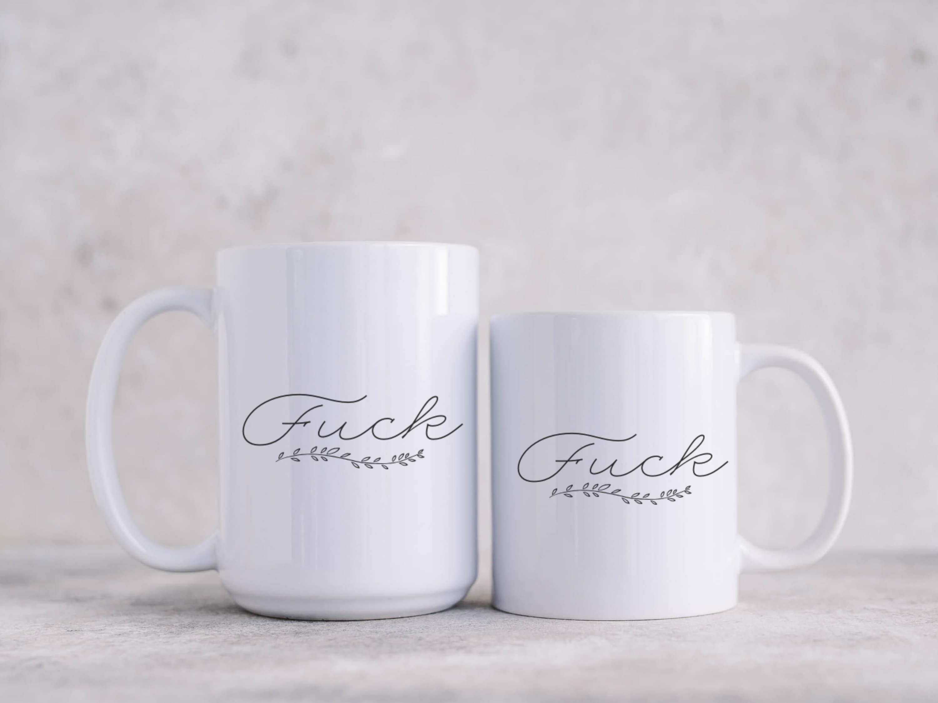Curse Word Coffee Mug, F&*K Floral Design Coffee Cup, Funny ...