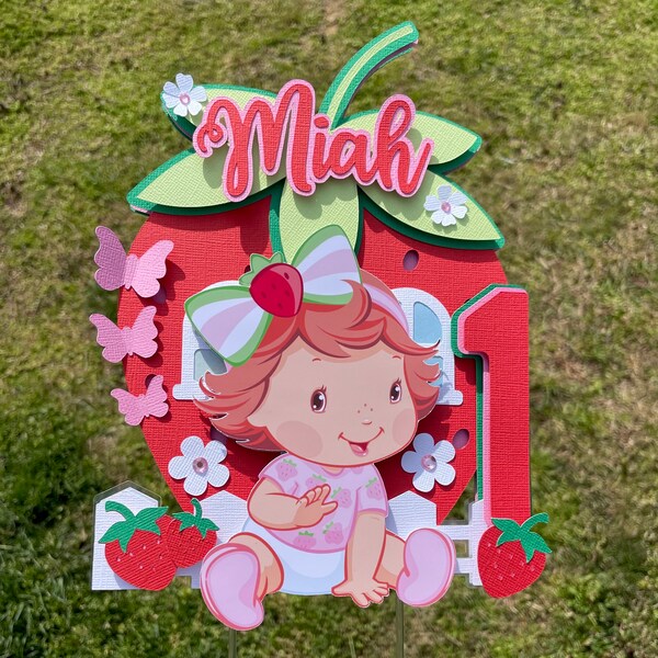 Strawberry Shortcake Cake Topper - Etsy