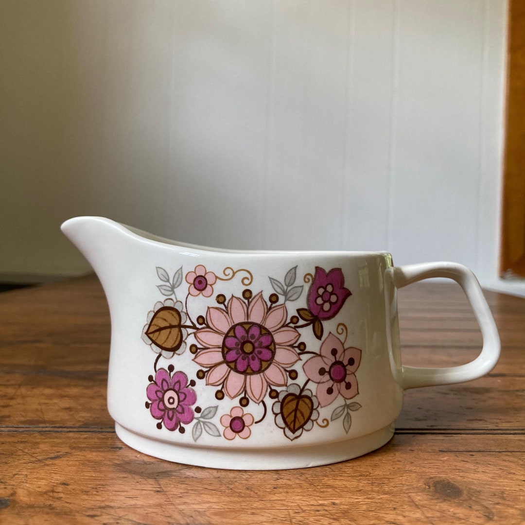 Vintage English Retro 1960s J&G Meakin Studio Pottery Creamer With Pink ...
