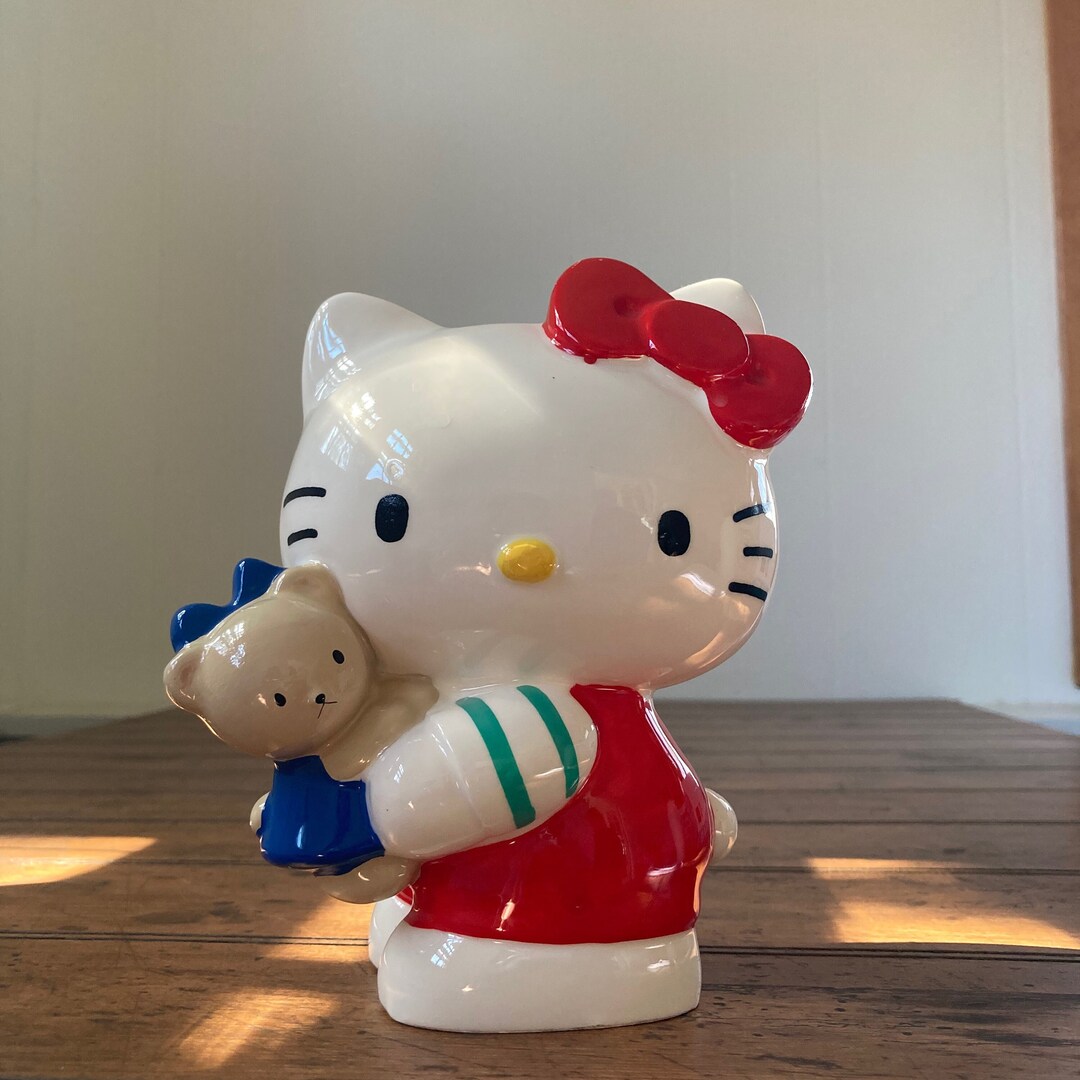 Vintage Hello Kitty Bank. Holding Tiny Chum Bear. Sanrio Bank. - Etsy