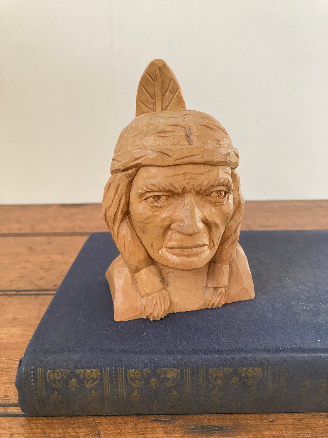 Native American Folk Art. Native Bust. Hand Whittled Folk Art. Native ...