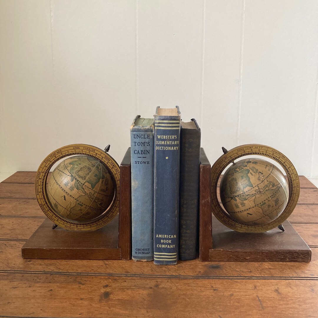 Pair of Old World Italian Vintage Globe Bookends. Dark Academia. Home ...