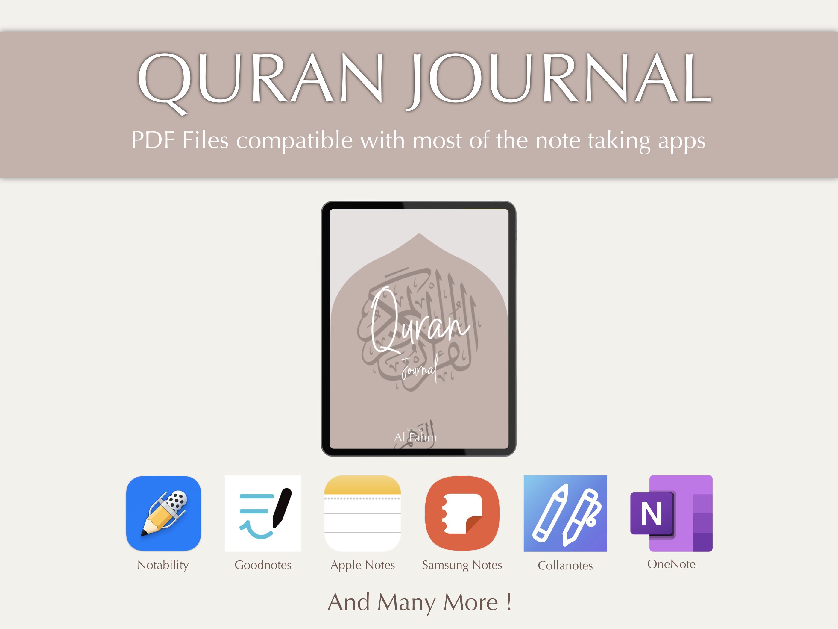 Digital Quran Study Journal: Tafseer, Hifdh Tracker, Planner (PDF Files ...