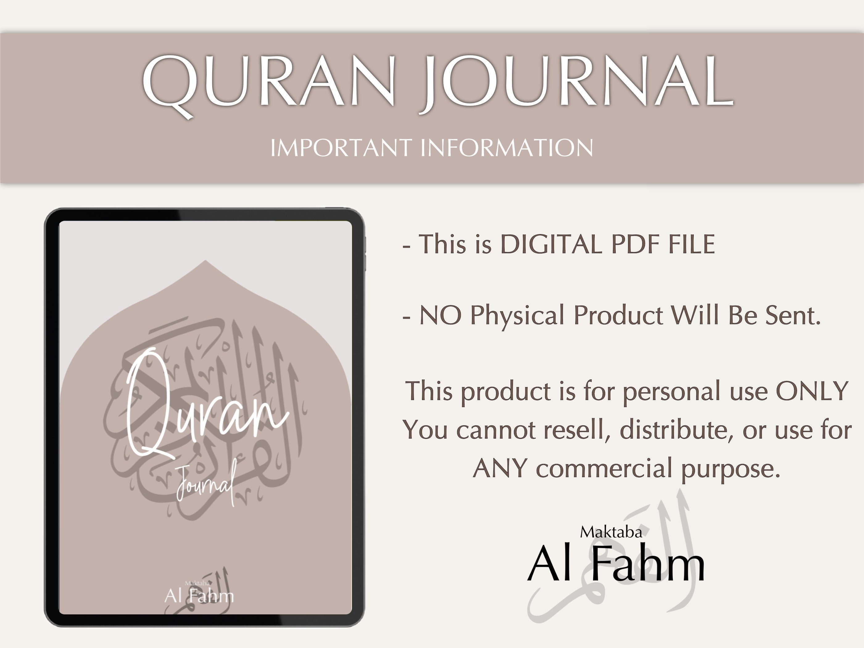 Digital Quran Study Journal: Tafseer, Hifdh Tracker, Planner (PDF Files ...