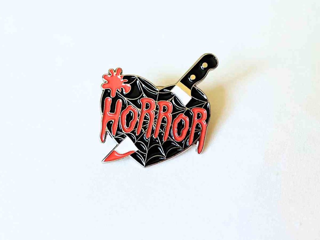 Horror Lover Bloody Knife Through Heart Lapel // Lanyard // Beanie Pin ...