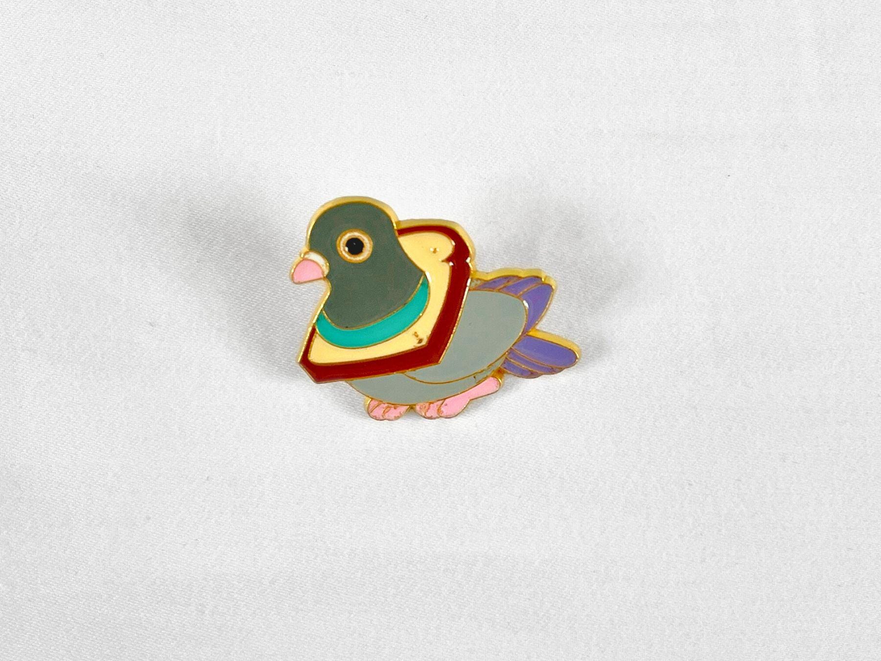 Pigeon Enamel Pin – Funny Bread Pigeon Pin, Cute Bird Pins Gift, Quirky ...